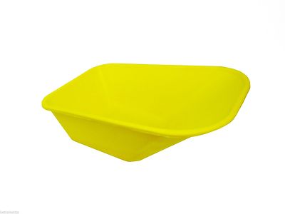 WHEEL BARROW REPLACEMENT PLASTIC BODY 110 LITRE/ NO HOLES (YELLOW) MADE ...