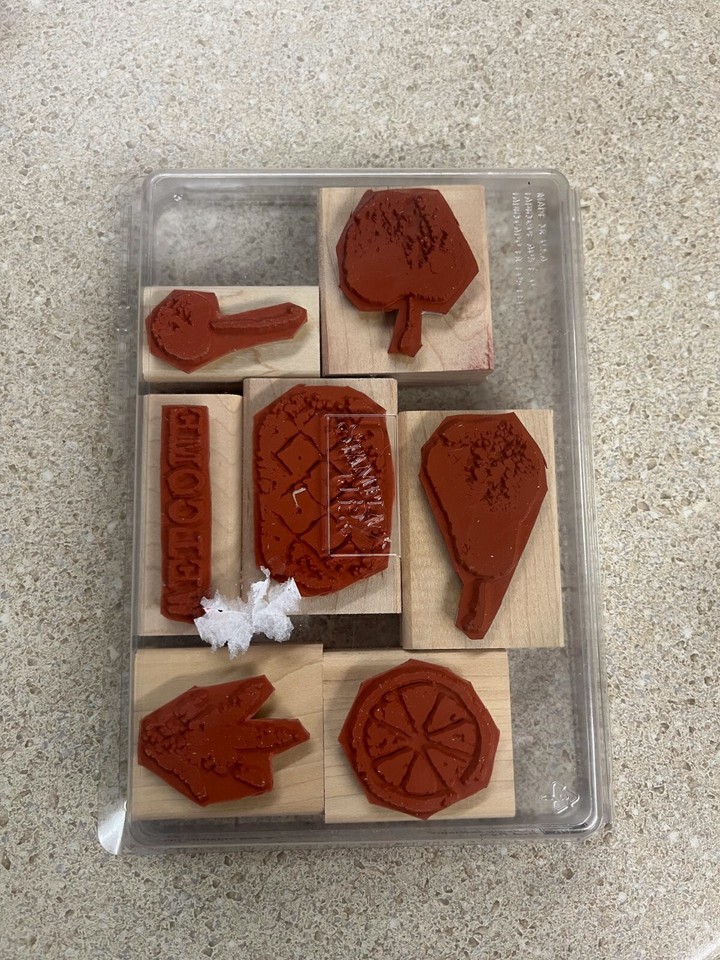 Stampin Up! Definitely Decorative FRESH FRUITS 7 Wood Mount 2005 Stamps ...