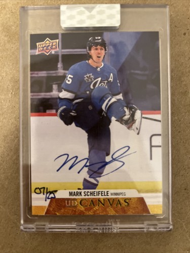 Mark Scheifele Autographed Winnipeg Jets Blue Ink /25 Clear Cut Canvas ...