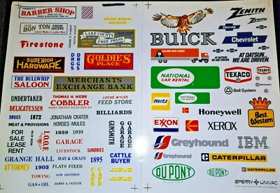 HO SCALE MODEL RAILROAD BUILDING SIGNS SHEET not DECALS SCENERY ...