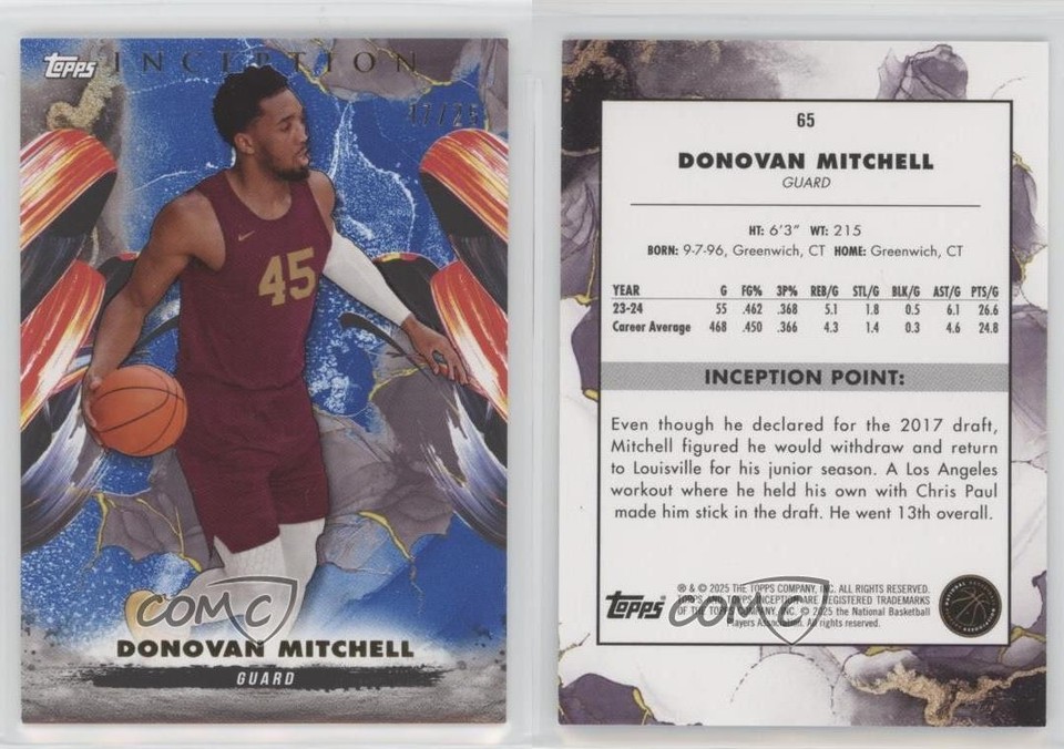 2024-25 Topps Inception Blue /25 Donovan Mitchell #65 5bn | eBay UK