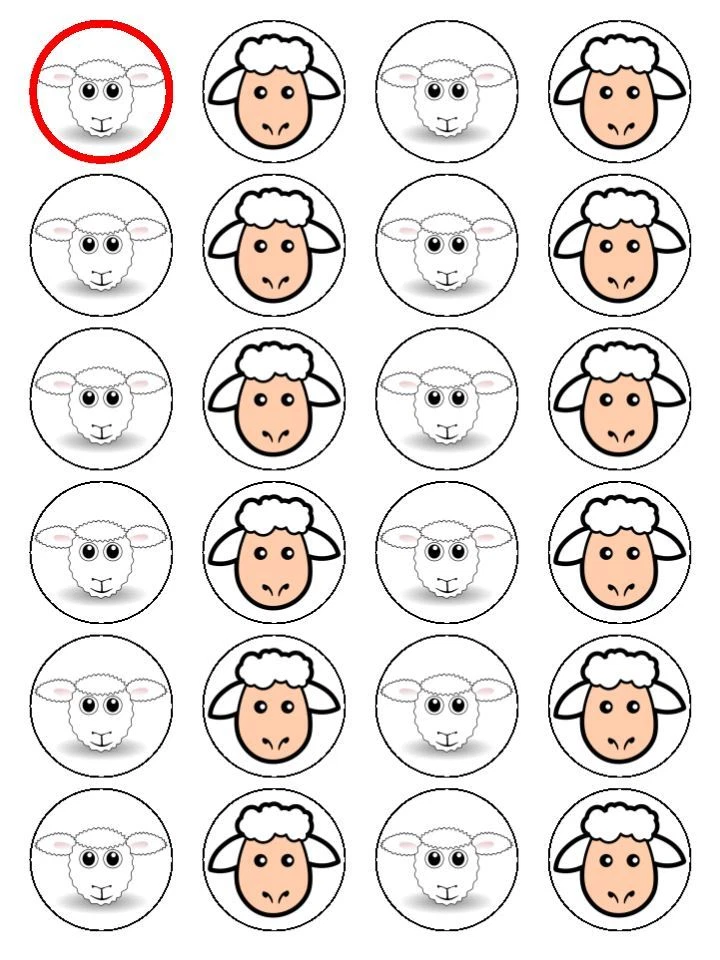 Cartoon Sheep Face