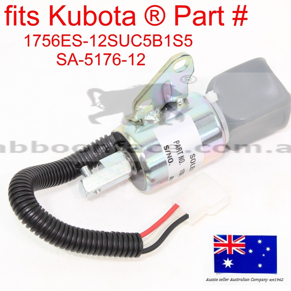 fits Kubota Fuel ShutOff Solenoid Flame Out Stop 17520-60013 FSS0003 ...