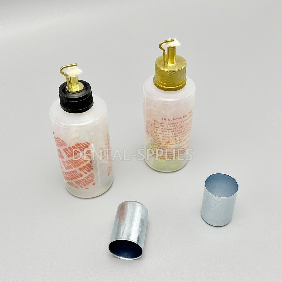 Dental Alcohol Burner Lamp Plastic Alcohol Torch Bottle Copper Plated ...