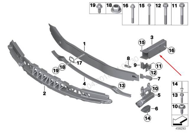 BMW Genuine 3 F30 Front Bumper Crash Bar Right Side 51117266192 for ...