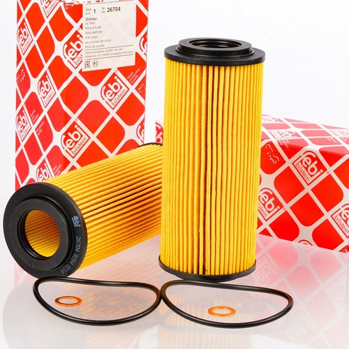 2x FEBI oil filter for BMW E46 E90-E93 E60-E66 X3-X6 2.5D-3.0D OE ...