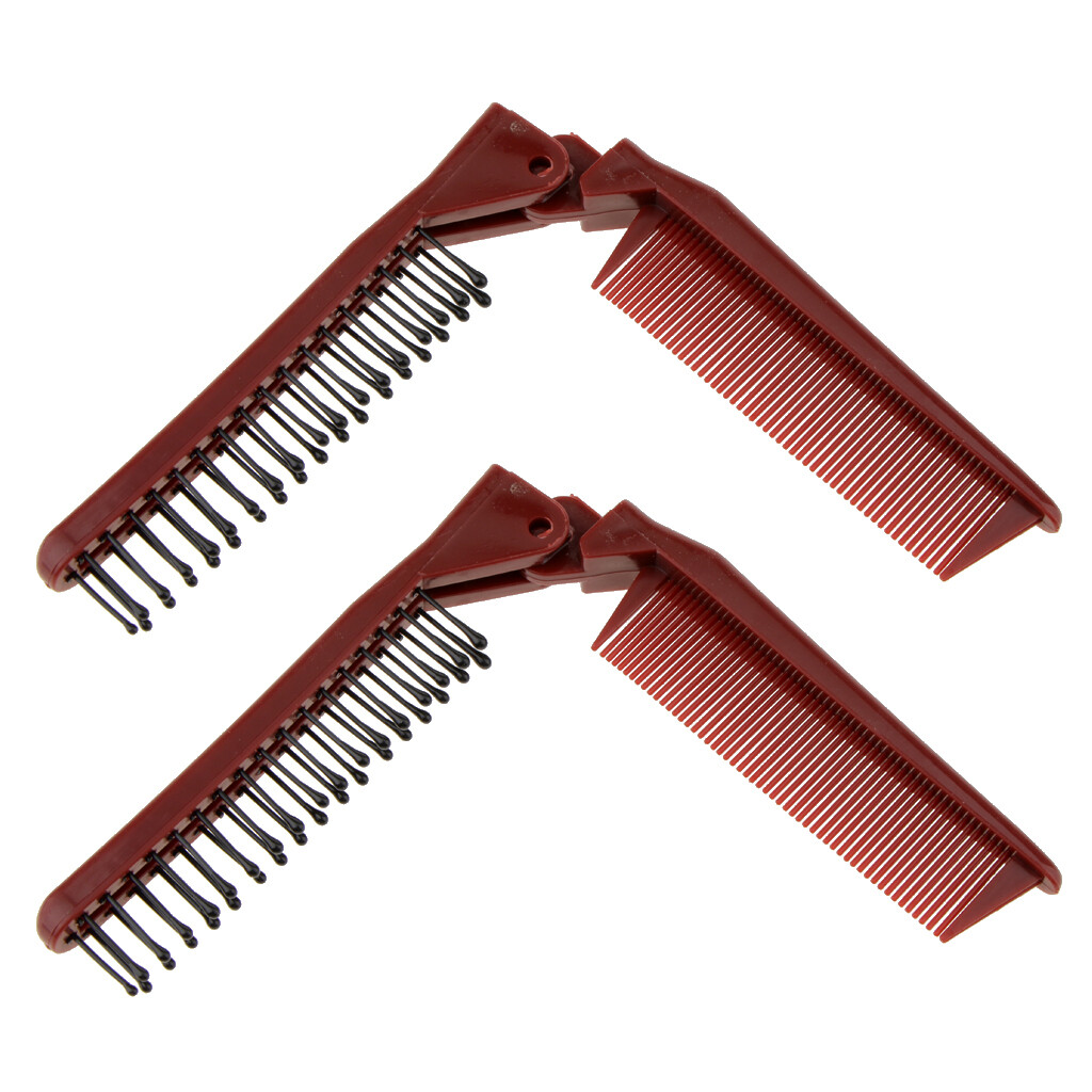 2pcs Small Travel Comb Folding Dual Brush Pocket Comb | eBay