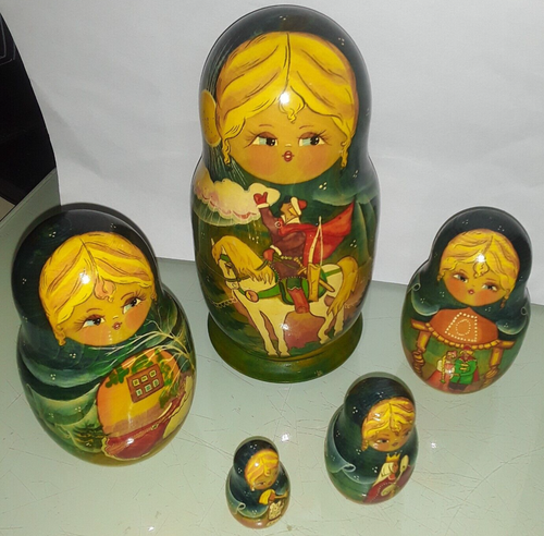 vintage russian nesting dolls PRINCESS prince fairy tale queen ...