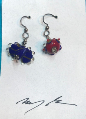 Nancy & David GEDDES STUDIO ART GLASS pierced earrings | eBay