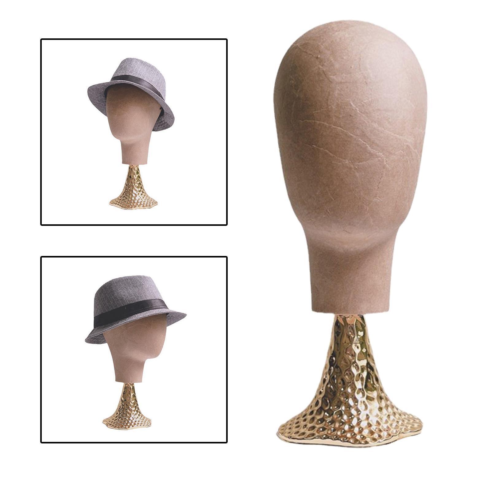 Manikin Head Hairpieces Display Stand Caps Storage Rack with Metal Base ...