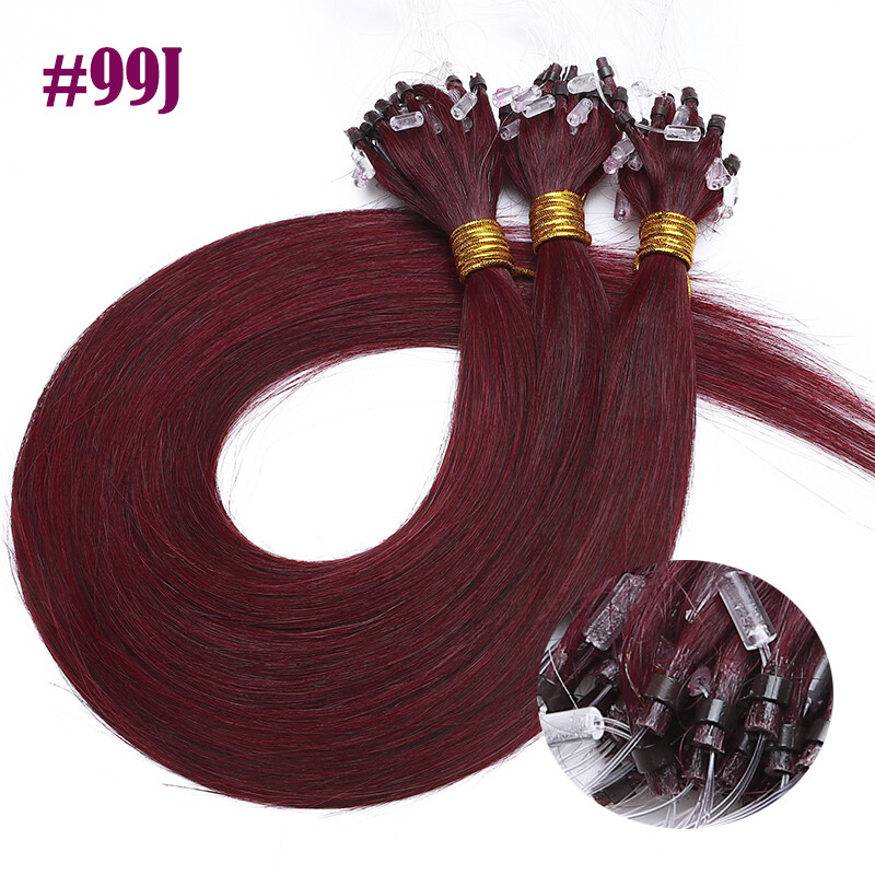 Micro Ring Loop Hair Extensions Micro Beads 100% Real Human Hair Link ...