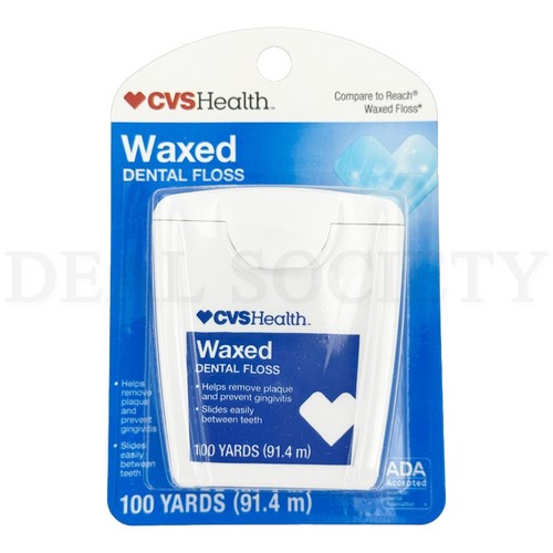 CVS Health Waxed Dental Floss Tooth Floss 100 Yards Reach Floss Lot of ...