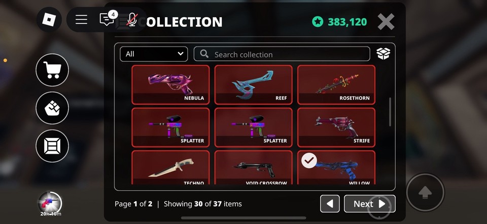 roblox mvsd blue willow set red strife gun and reef knife | eBay