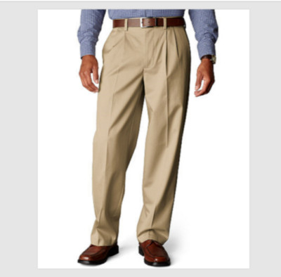 Men Pants work uniform khaki tan 28 29 31 32 33 34 40 42 46 48 50 unhem ...