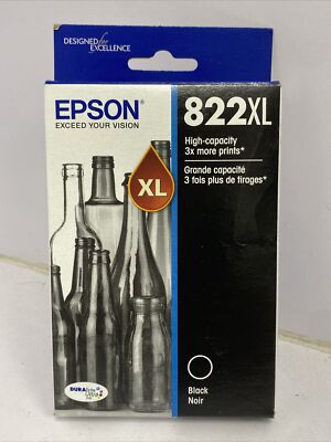 Epson 822XL Black High Yield Ink Cartridge 02/2027 | eBay