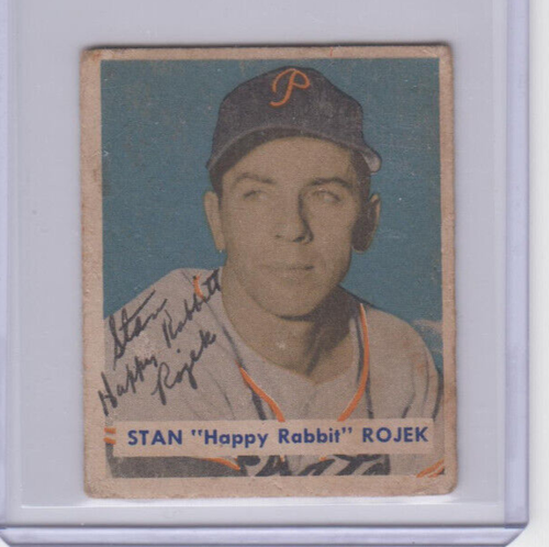 1949 Bowman #135 Stan Rojek SIGNED / AUTOGRAPHED Pirates PERSONALIZED ...