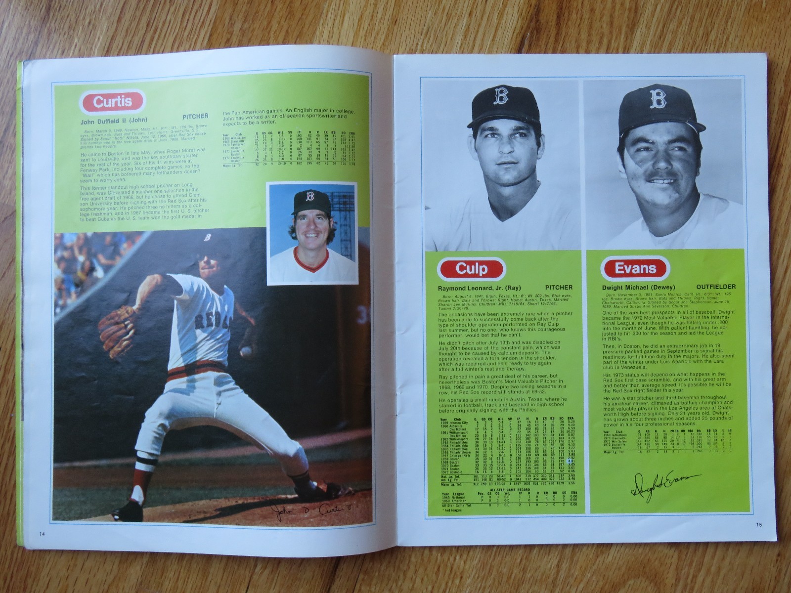 1973 BOSTON RED SOX 2nd Yearbook CARL YASTRZEMSKI CARLTON FISK DWIGHT ...