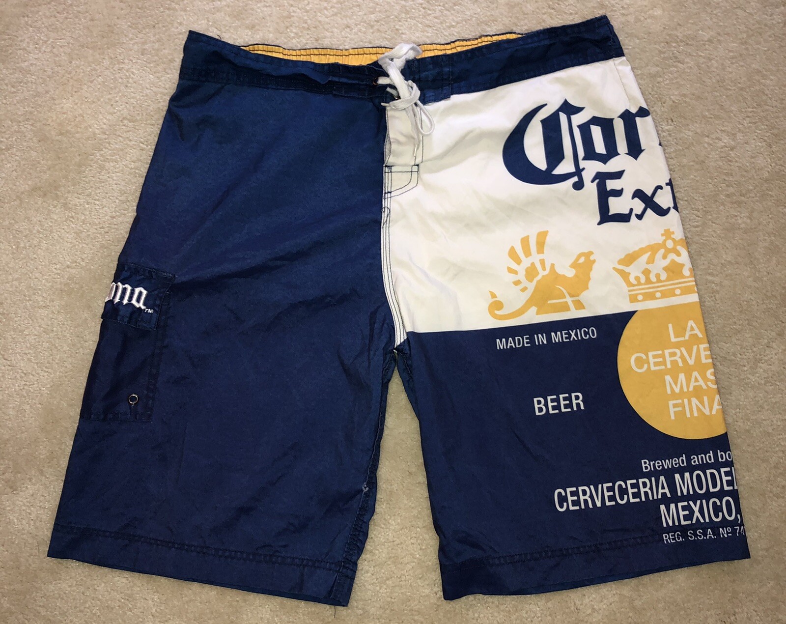 *Officially Licensed* Corona Extra Beer Swim Trunks Men’s 38 2XL Board ...