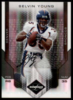 Selvin Young Rookie Card 2007 Leaf Limited Monikers Autographs Silver ...