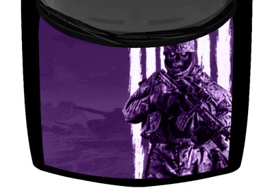 Purple White Patriotic Zombie Soldier Truck Car Vinyl Decal Graphic ...