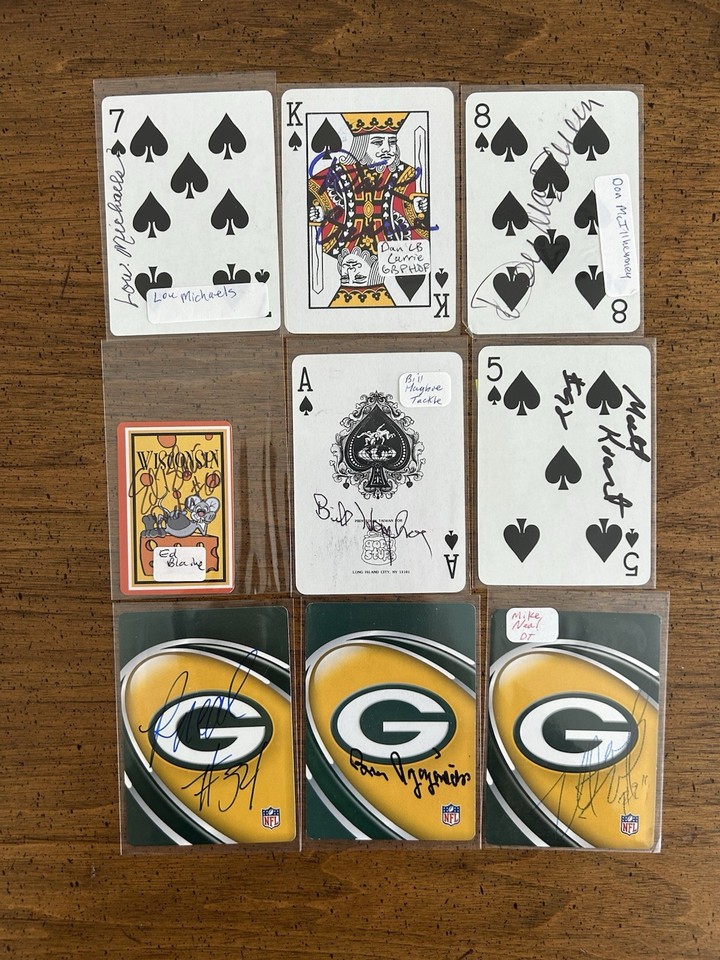 Lot Of (142) Signed Green Bay Packers Playing Cards GB HOF Autograph ...
