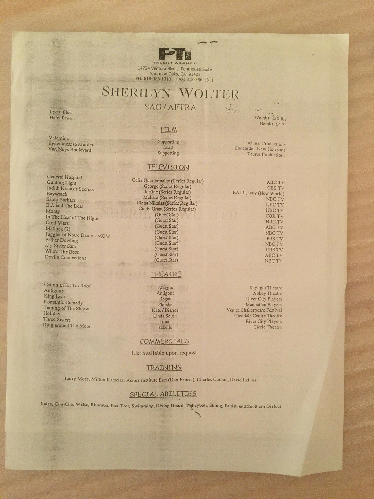 Sherilyn Wolter General Hospital original vintage headshot photo with ...