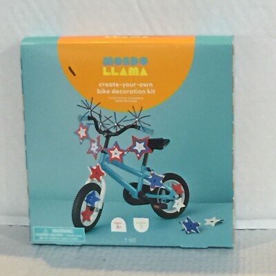 Mondo Llama Create-Your-Own Bike Decoration Kit Red White Blue Stars ...