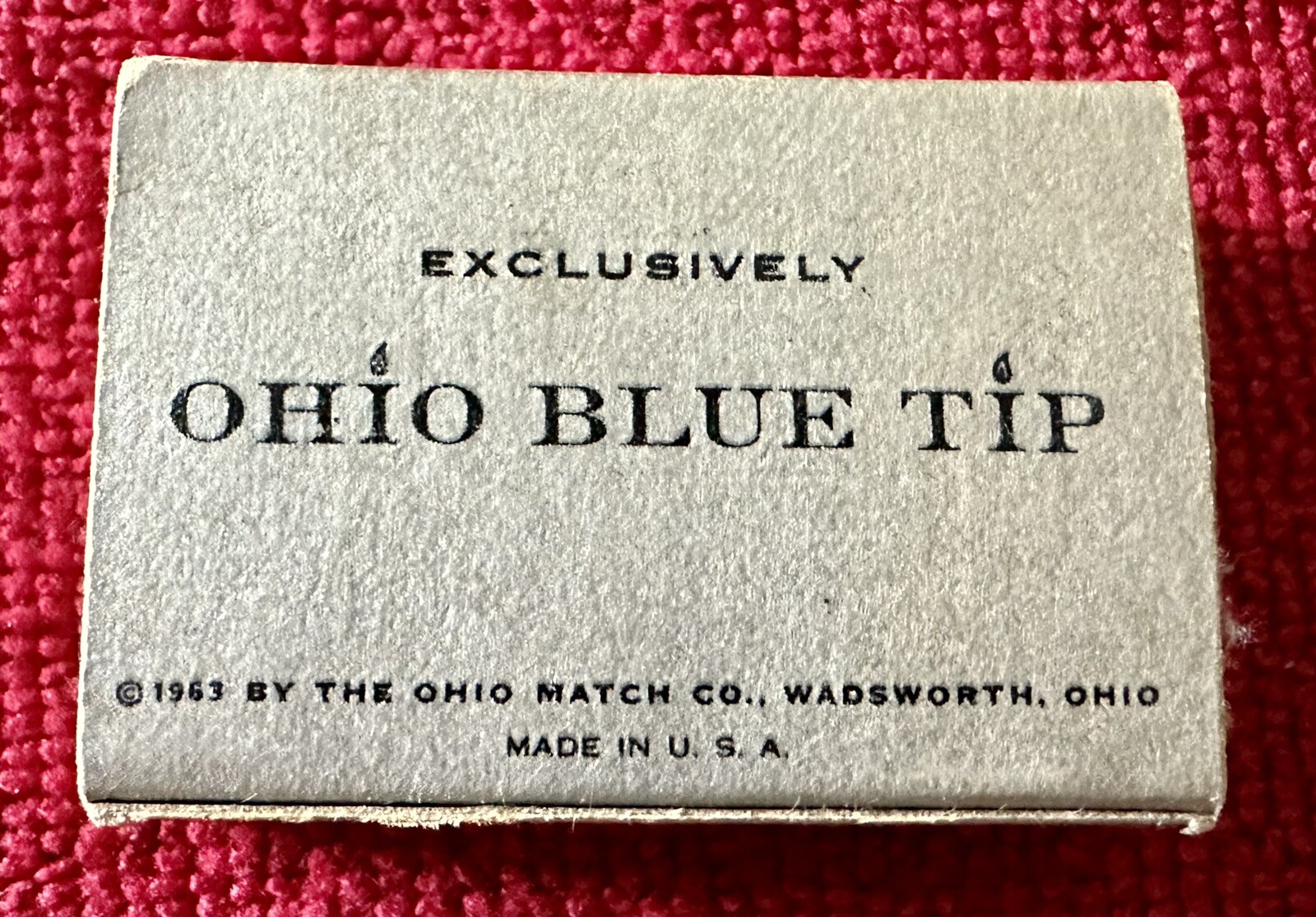 Vintage 1963 Ohio Blue Tip Matchbox Bronco Image On Reverse With ...