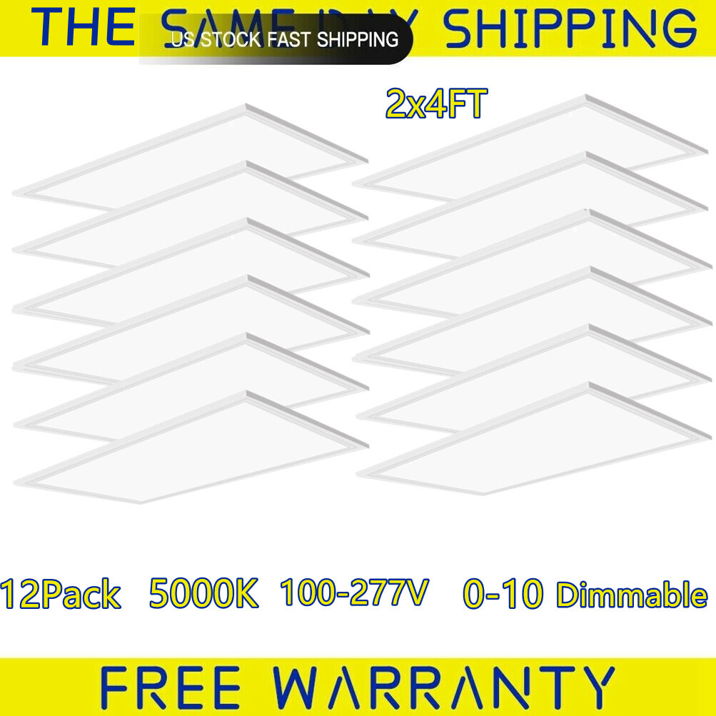 2x4 LED Flat Panel Light, 75 Watt Drop Ceiling Lights Fixture Indoor ...
