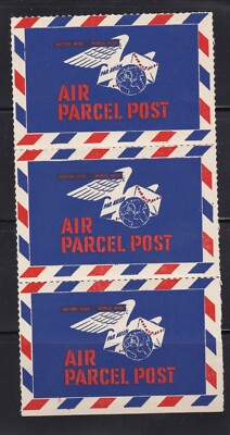 Vintage Airline Airmail Air Parcel Post Label Strip of 3 - USA Nation ...