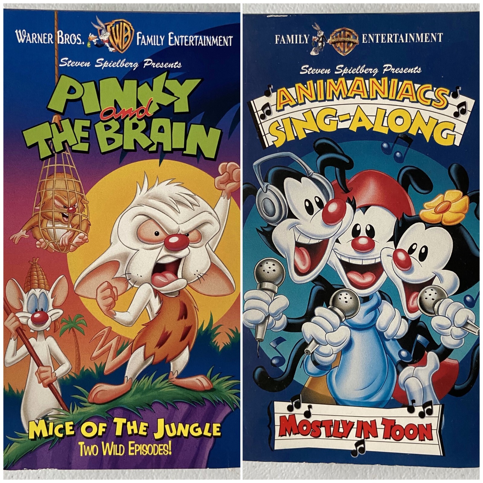Animaniacs MOSTLY IN TOON Pinky and The Brain: MICE OF THE JUNGLE (VHS ...