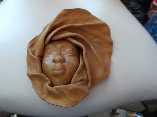 Handcrafted leather ladies face mask wall hanging art | eBay