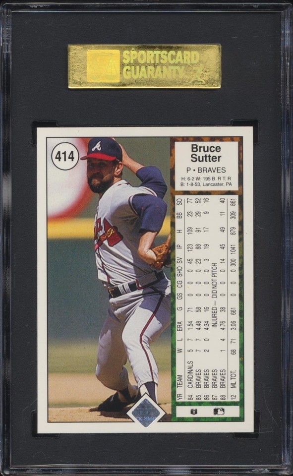 1989 Upper Deck Bruce Sutter #414 HOF Card SGC 100 PRISTINE | eBay