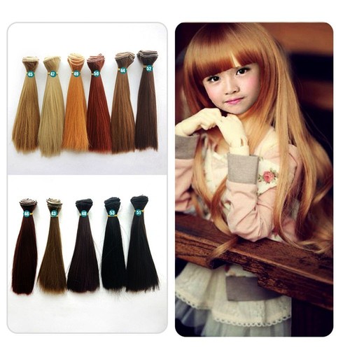 High-temperature Wire Wig Hair Long Straight Doll Wigs DIY Dolls ...