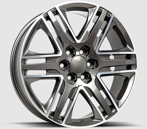 26" Inch Gunmetal Replica Silverado Sierra GMC Chevy LTZ Wheels Rims 24 ...