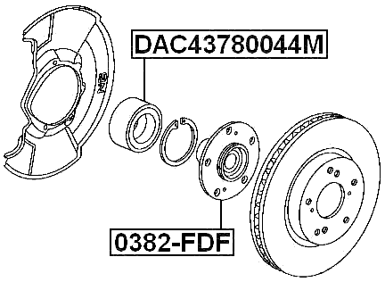0382-FDF Febest Front Wheel Hub 44600-TV0-E00 44600-SMG-G00 44600-SNA ...