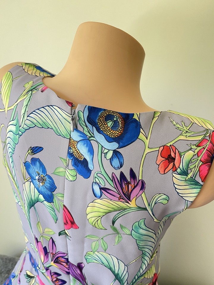 Ann Taylor Sleeveless Dress 8 M $139 Tulip Allover Floral Fitted ...