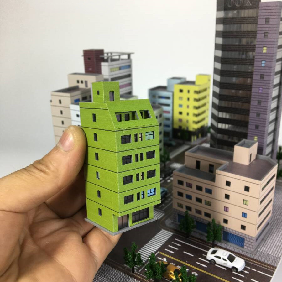 1/300 Diorama Architectural Model City Railway House Office Scene ...