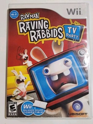Rayman Raving Rabbids: TV Party Nintendo Wii, 2008 Rabbits Arcade Game ...