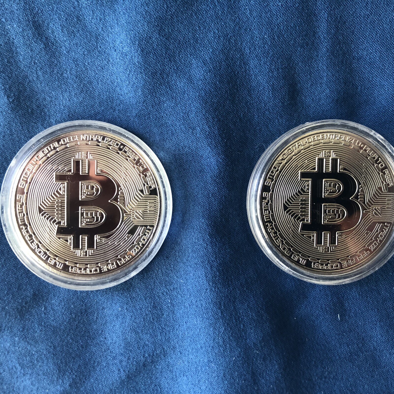 Bitcoin Physical Coin (2 x Coins) Crypto Currency Silver Token | eBay