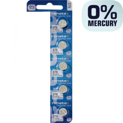 5 x Renata 376 Uhrenbatterien 1,55 V SR626W SR66 AG4 LR626 27mAh ...