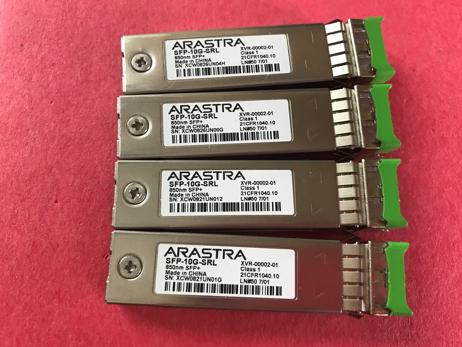 4x Arastra SFP-10G-SRL 10Gb 850nm SFP+ Transceiver XVR-00002-01 | eBay