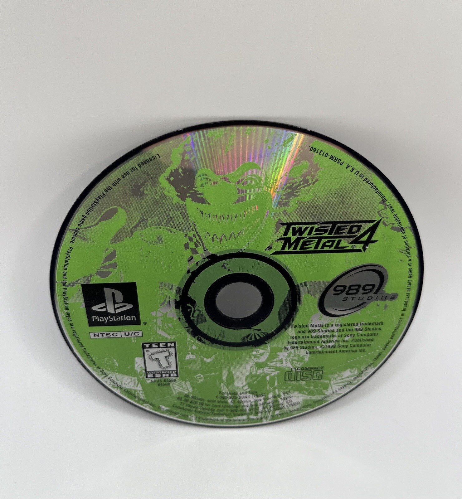 Twisted Metal 4 (Sony PlayStation 1, 1999) PS1 Clean Disc Only Tested ...
