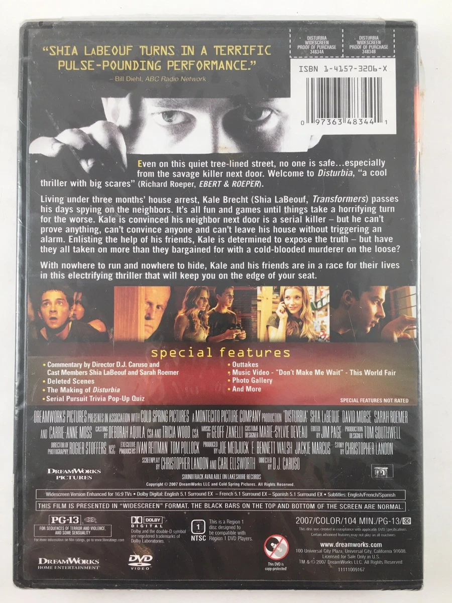 Disturbia Movie Dvd Cover