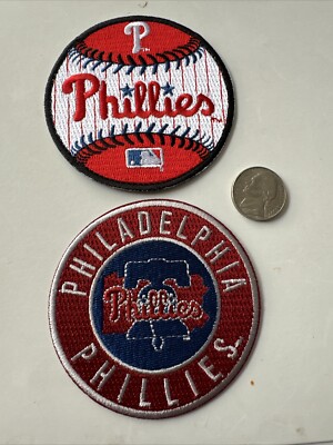 (2) PHILADELPHIA PHILLIES EMBROIDERED IRON ON PATCHES Patch Lot 3” X 3 ...