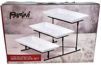 Parini Cookware 3 Tier Rectangular Serving Plate Set NEW IN BOX | eBay