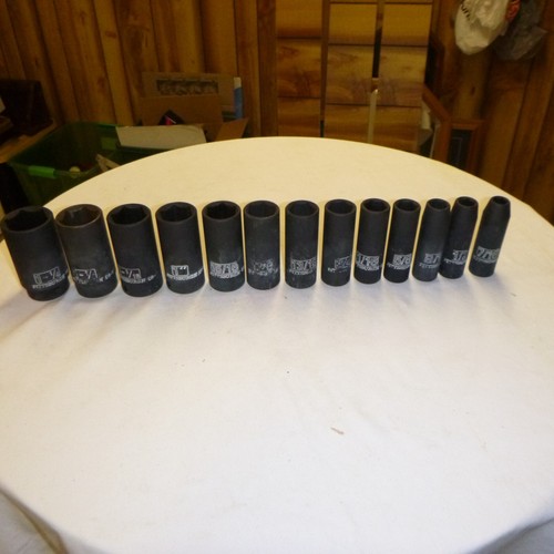 Pittsburgh SAE 1/2" Drive 1/4-1 1/4 Deep Well Impact Socket Set | eBay