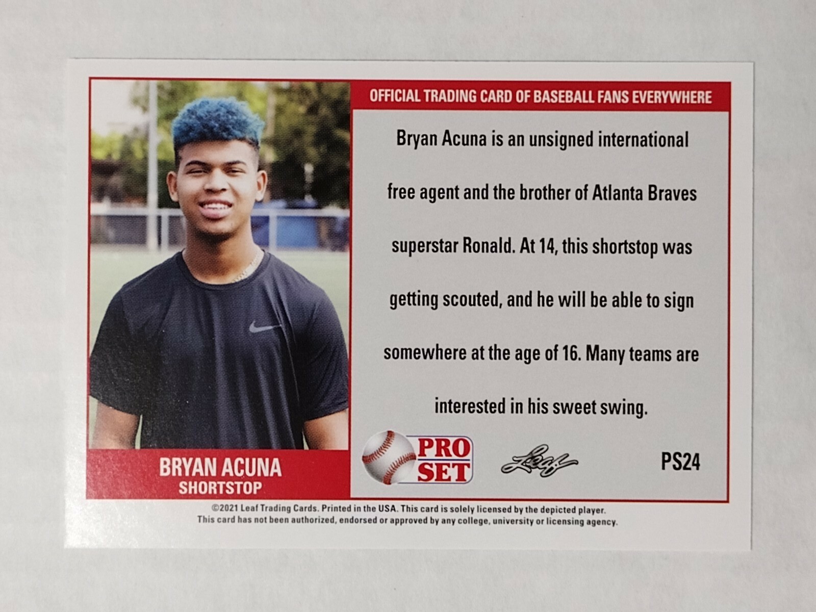Bryan Acuna RC 2021 Leaf Pro Set Baseball Minnesota Twins | eBay