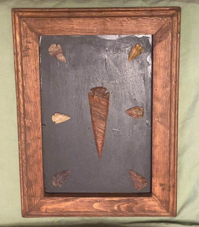 7 NATIVE AMERICAN INDIAN ARROWHEAD POINT CHERT FLINT KNAPPING STONE ...