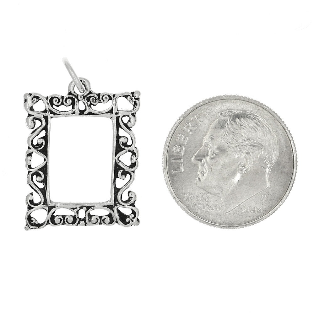 Sterling Silver Picture Frame Charm or Pendant | eBay
